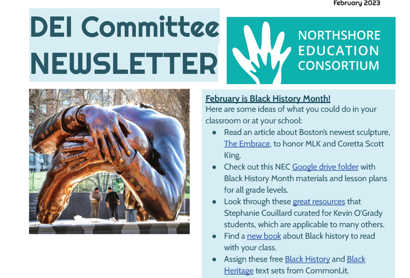 DEI February 2023 Newsletter - Northshore Education Consortium
